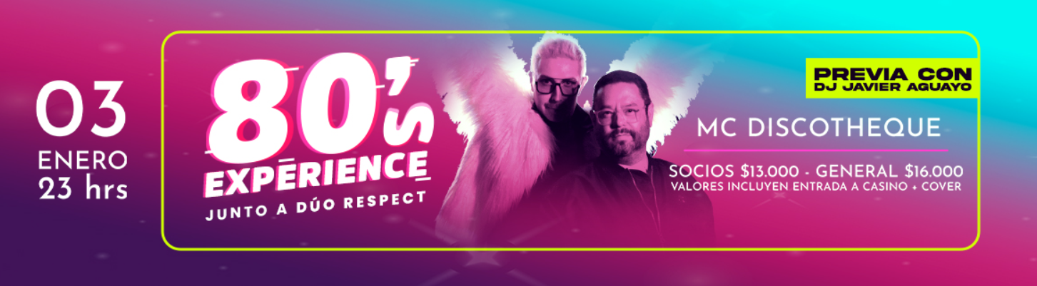 Fiesta 80'S Experience En Mc Discotheque, Enero 2026 en Marina Del Sol